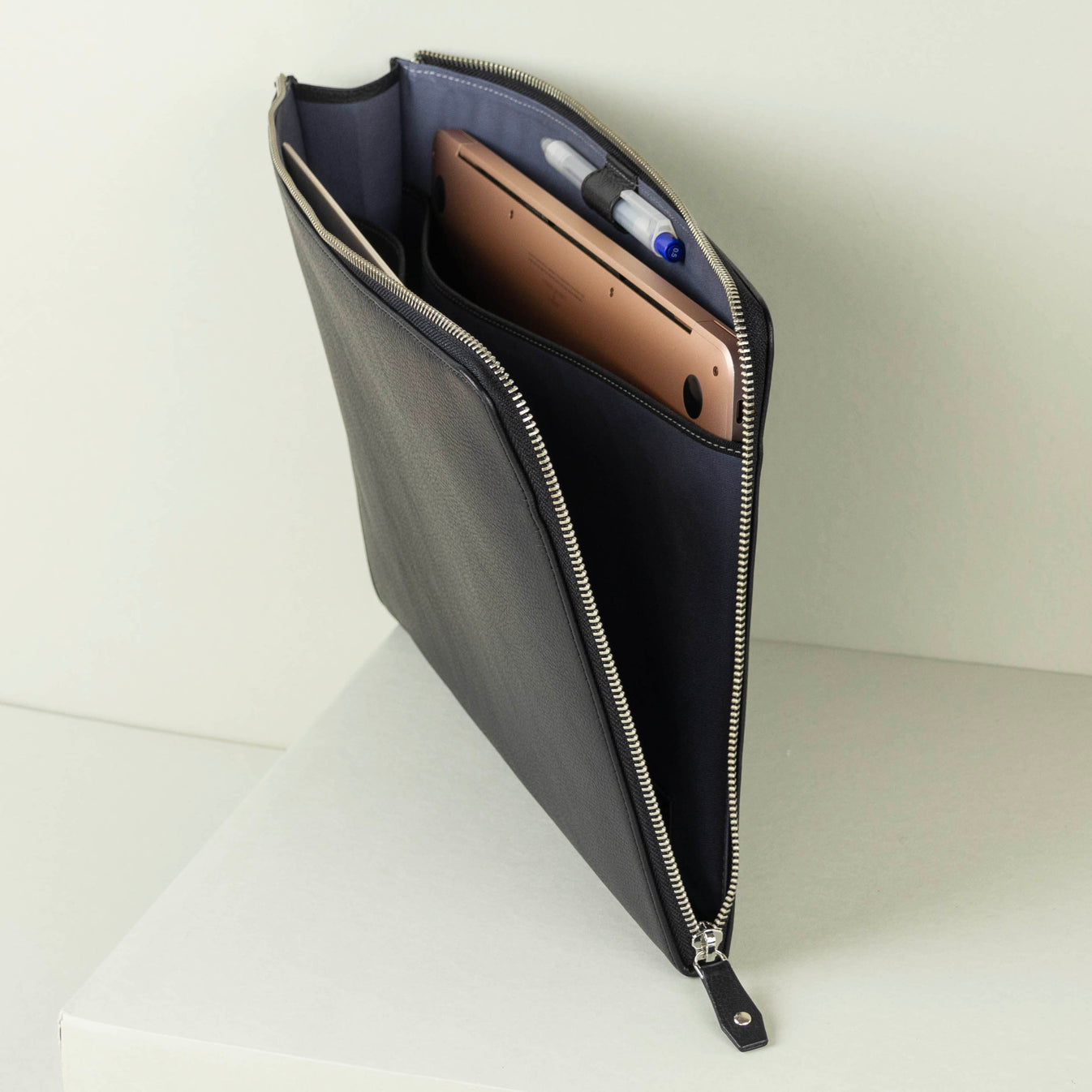 L-Zip Leather Laptop Case – Out of the Factory