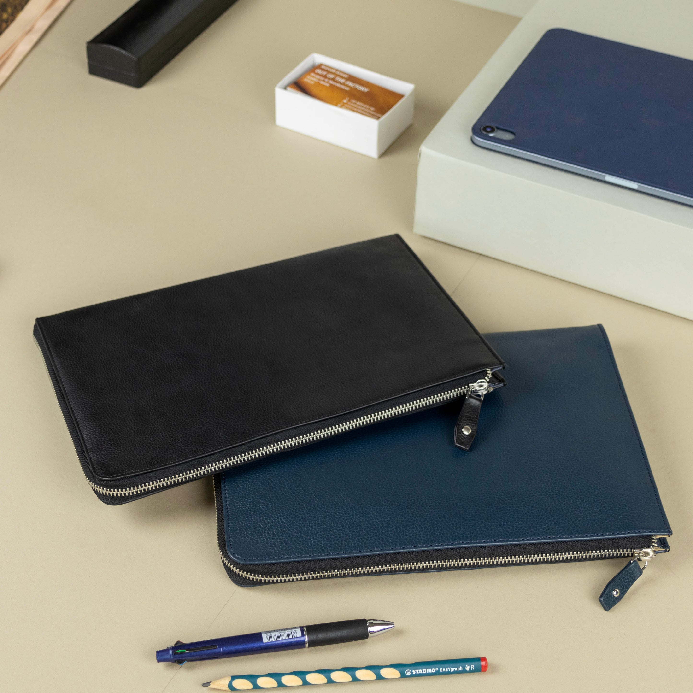 L-Zip Leather Laptop Case – Out of the Factory