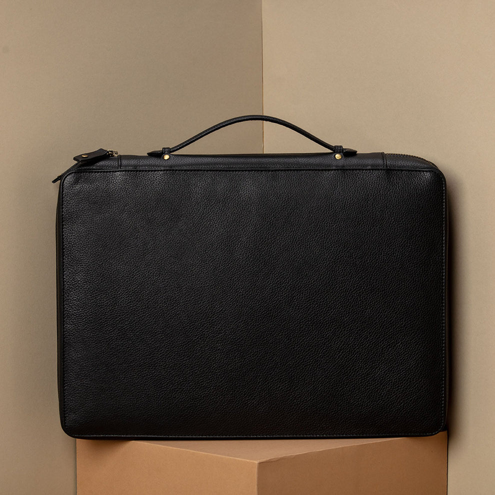 Leather Portfolio Case with Handle – Out of the Factory