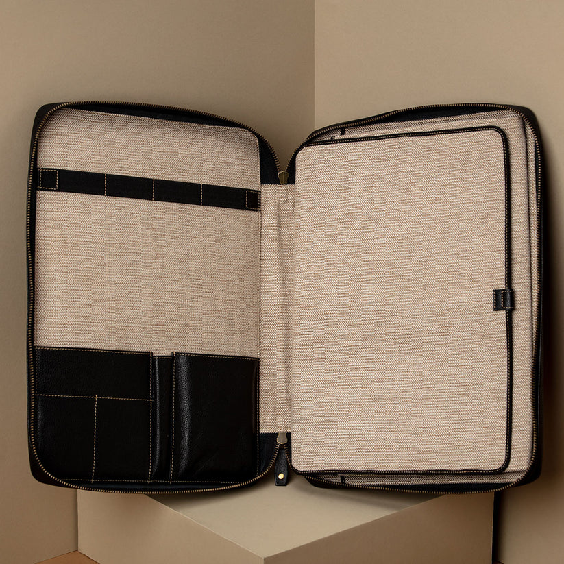 Leather Portfolio Case - Black – Out of the Factory